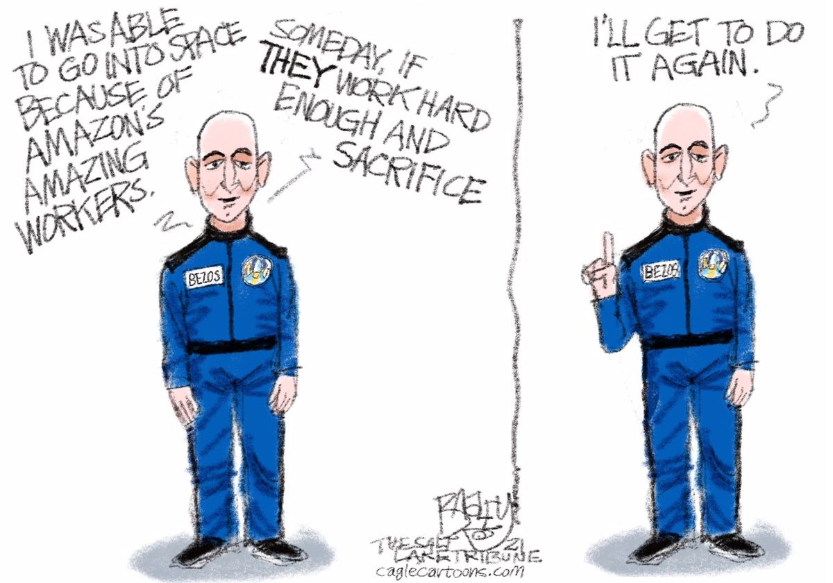 5 scathingly funny cartoons about Jeff Bezos' space odyssey | The Week