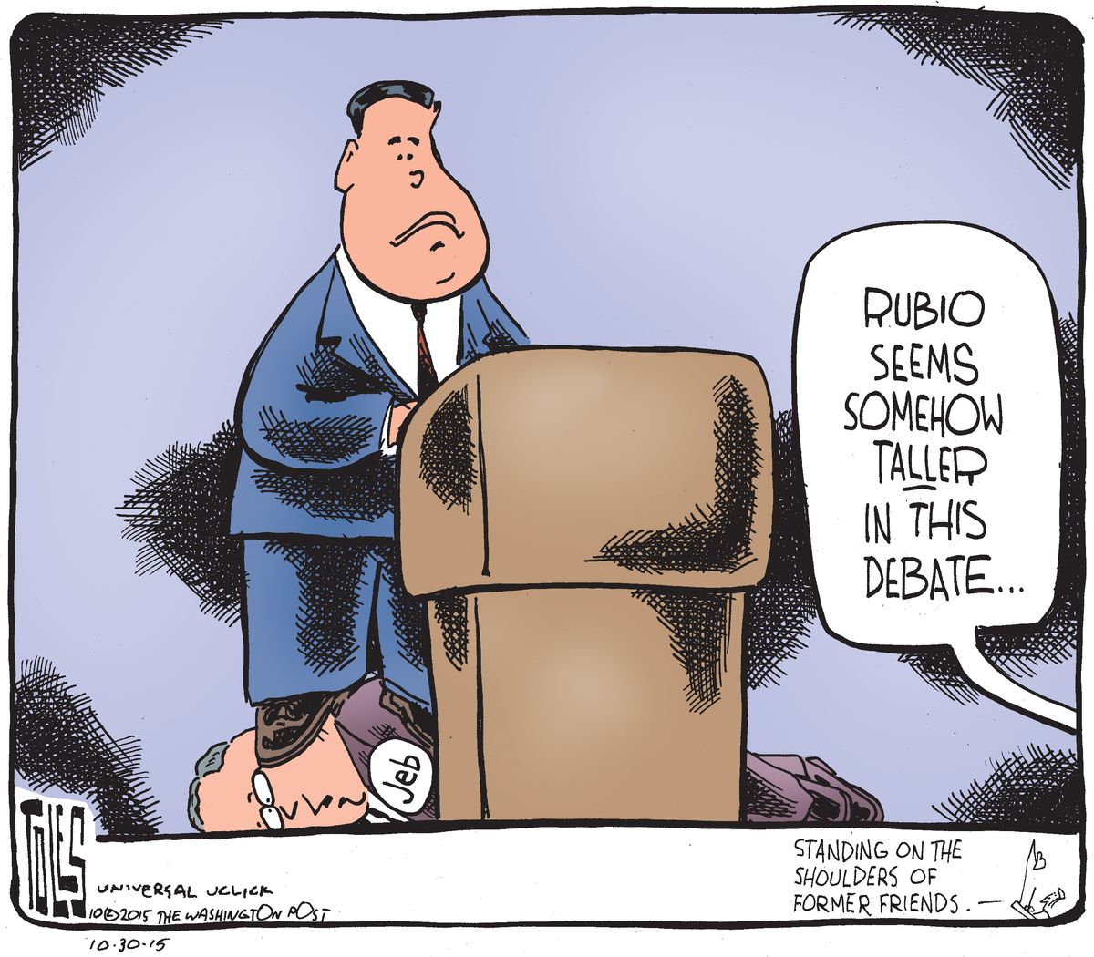 Political cartoon U.S. GOP Debate Marco Rubio Jeb Bush | The Week