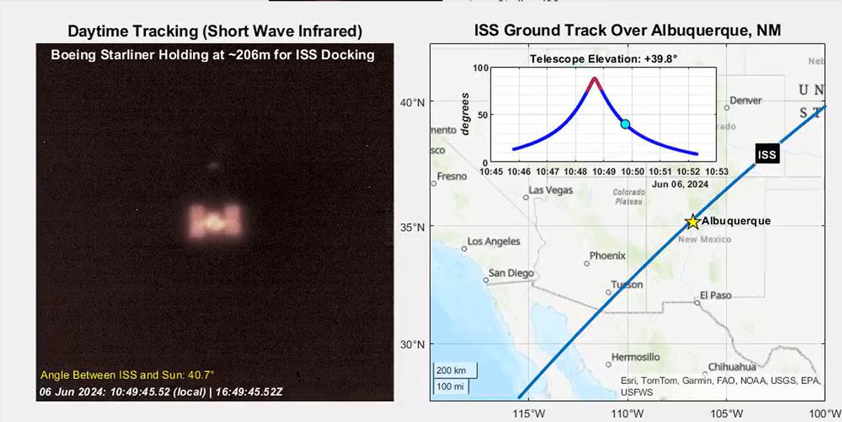 Earth-based telescope sees Boeing's Starliner approach the ISS in broad ...