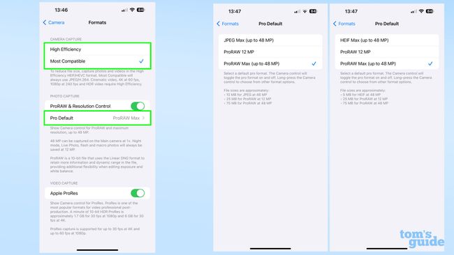 How to enable HEIF Max/JPEG Max photos on iPhone | Tom's Guide