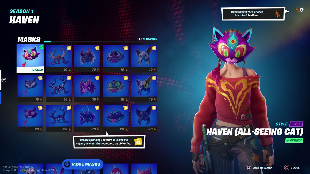 How to unlock Fortnite Haven Masks for additional styles | GamesRadar+
