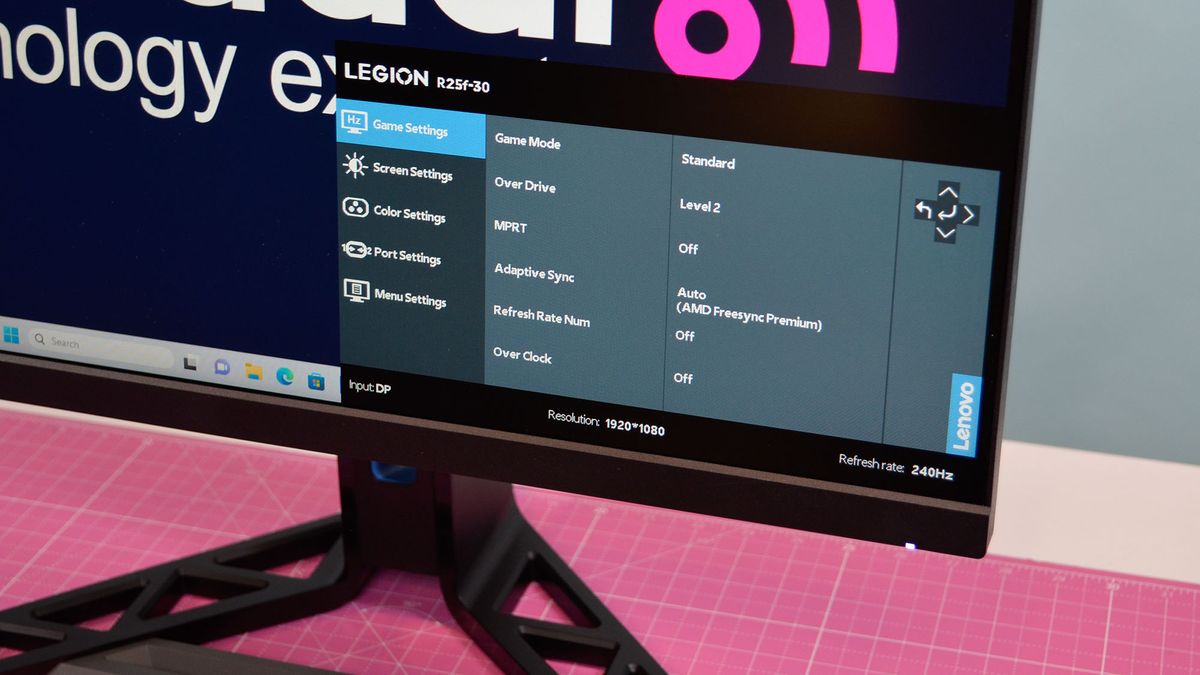Lenovo Legion R25F-30 review: a solid 1080p gaming monitor with some ...