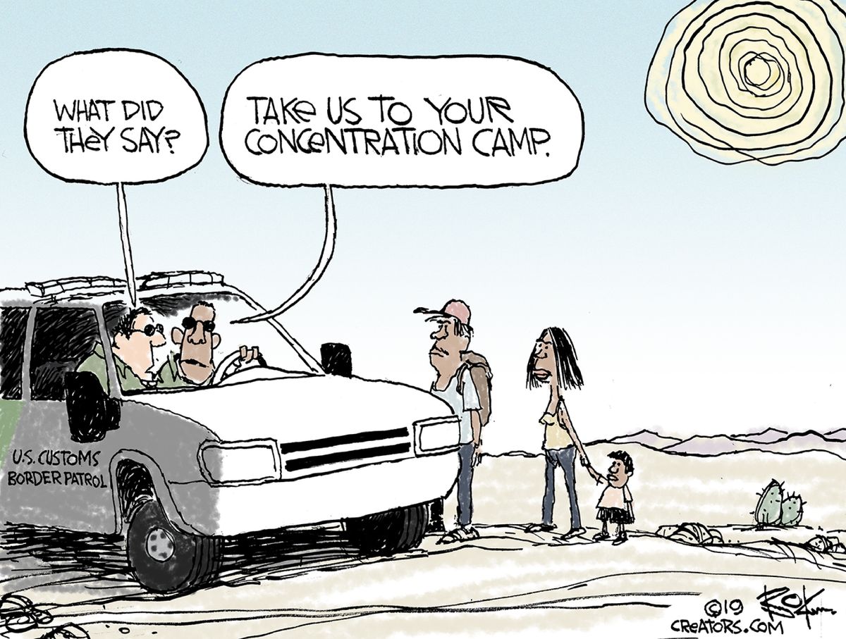 Political Cartoon U.S. Border Patrol Immigration Concentration Camps ...