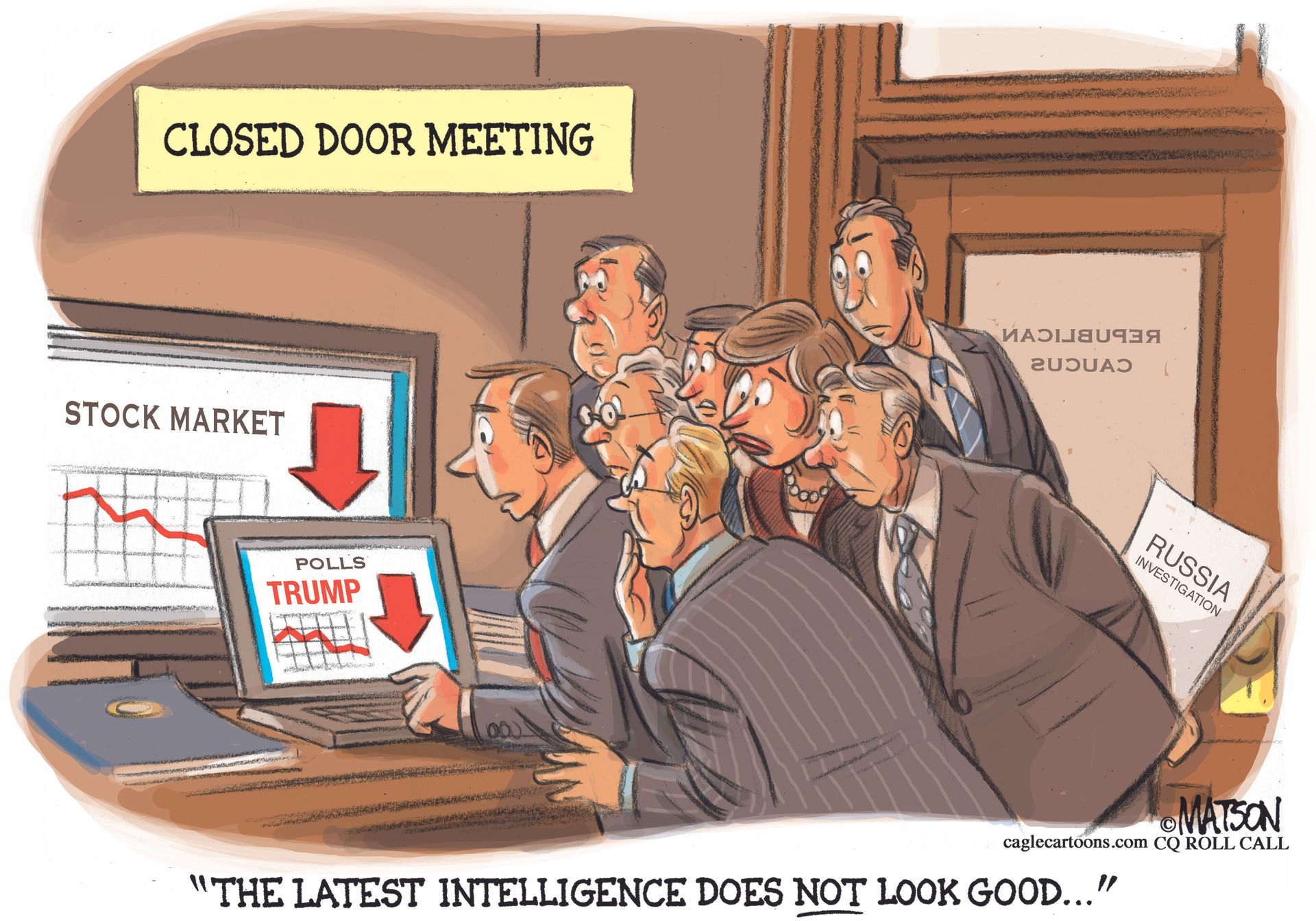 Political cartoon U.S. Trump Russia investigation Republican loyalty ...