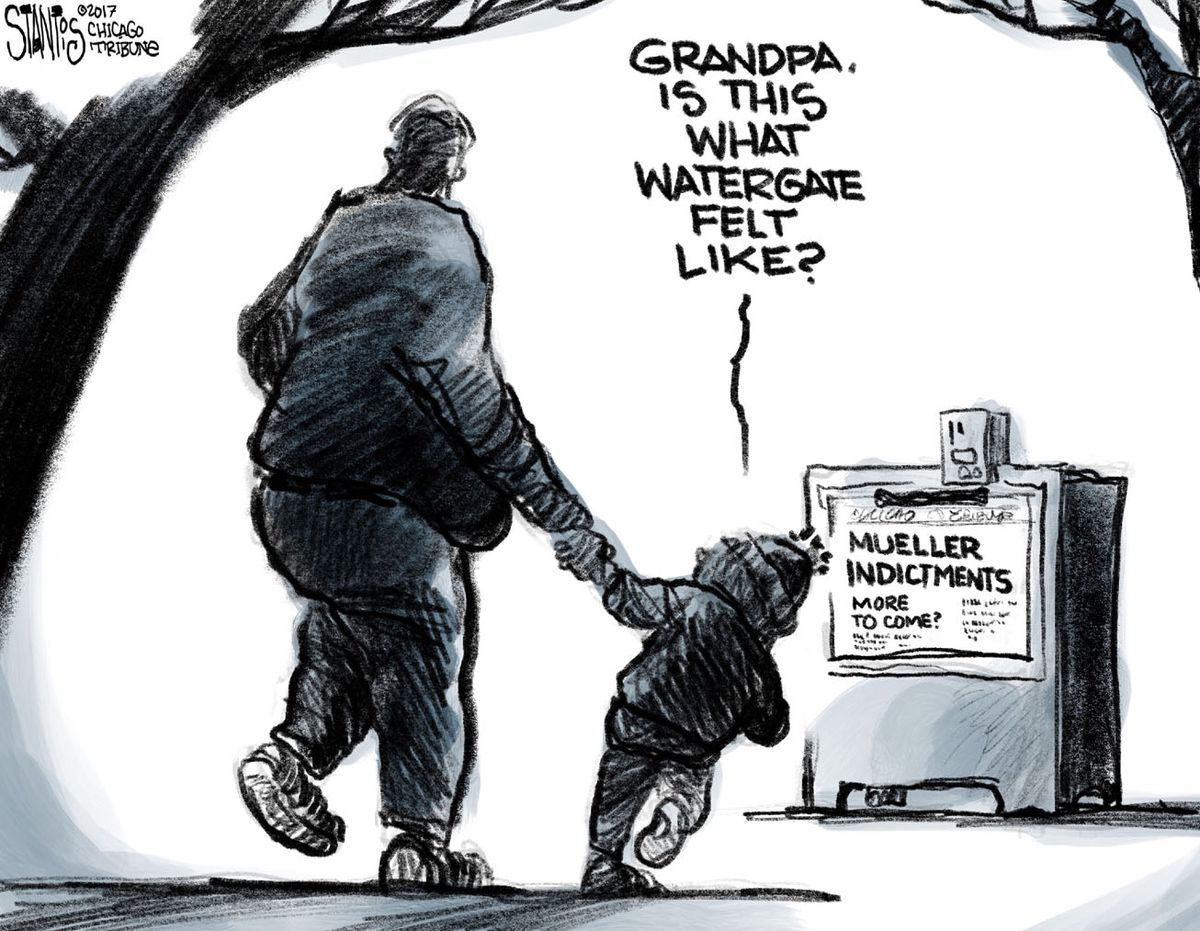 Political cartoon U.S. Mueller Russia investigation Watergate | The Week