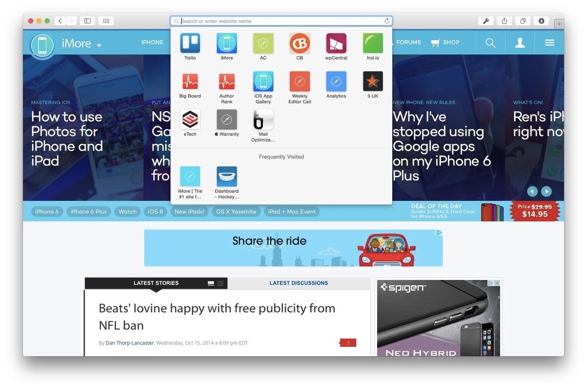 How to use the Safari toolbar in OS X Yosemite | iMore
