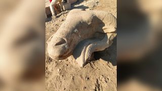 Giant ram head statues found on 'Avenue of Sphinxes' in Egypt | Live ...