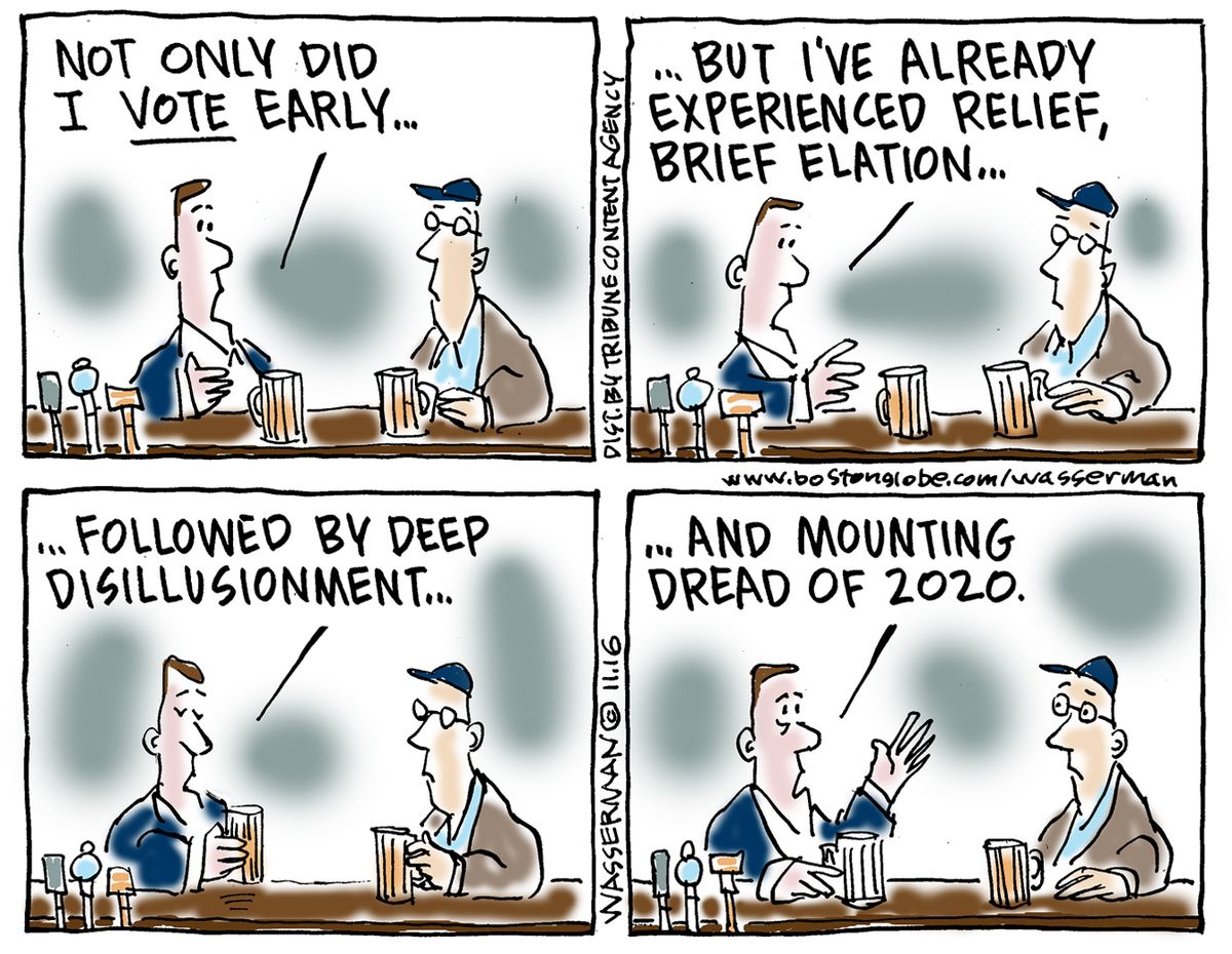 Political cartoon U.S. 2016 election early voters | The Week