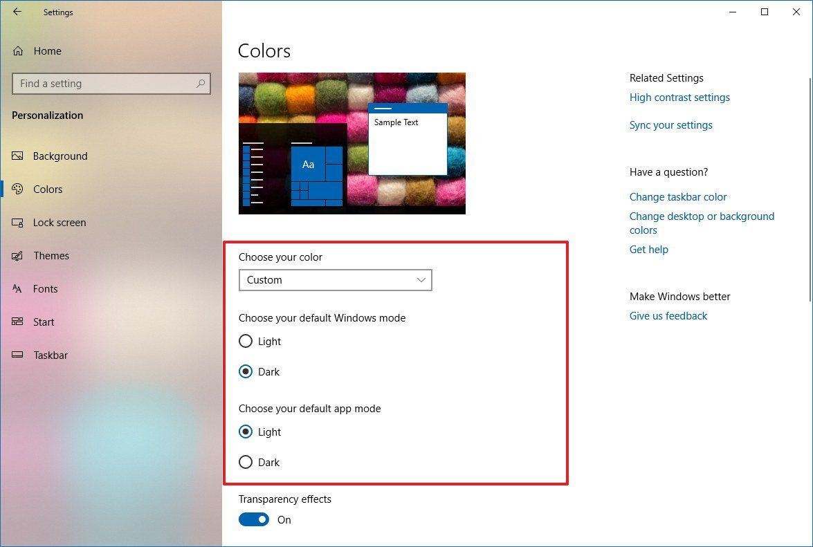 How to change color modes on the Windows 10 May 2019 Update | Windows ...
