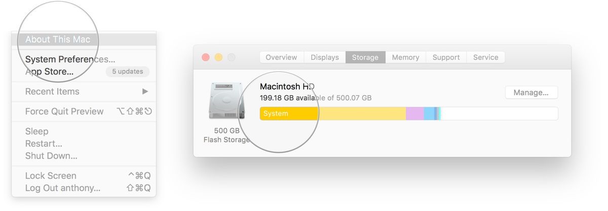 How to reclaim disk space from 'System' in macOS High Sierra | iMore