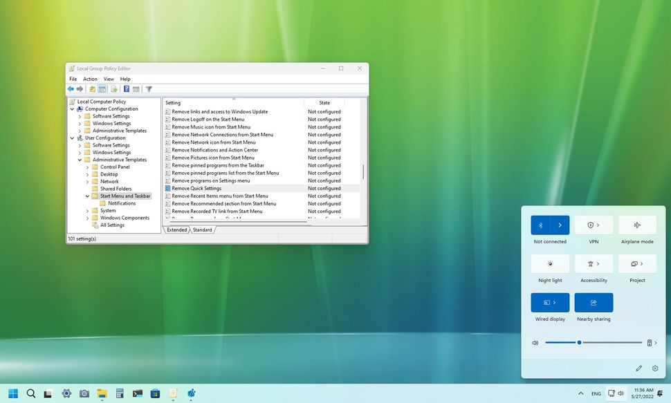How to disable Quick Settings and Notifications flyouts on Windows 11 ...