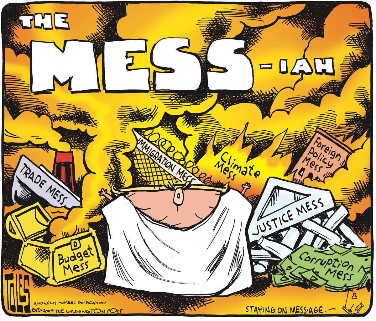 Political Cartoon U.S. Trump Messiah Mess Trade Deals Budget Justice ...