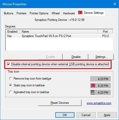 How to disable touchpad when mouse is connected on Windows 10 | Windows ...