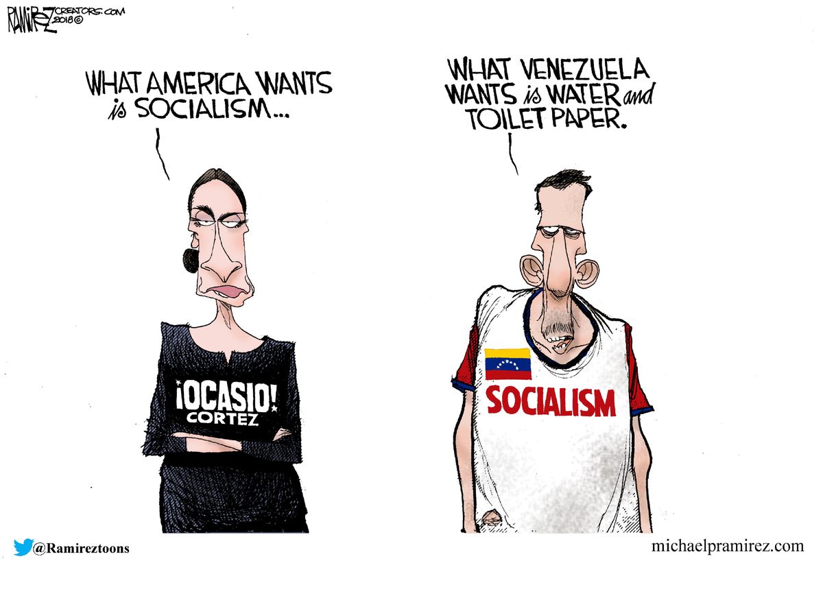 Political Cartoon U.S. Alexandria Ocasio-Cortez America socialism ...