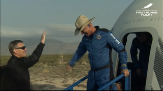 Jeff Bezos launches into space on Blue Origin's 1st astronaut flight ...