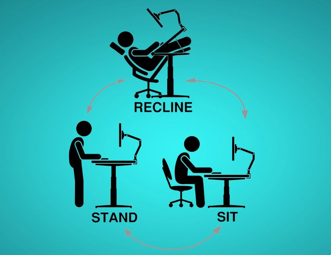 Ergo Desk reclines with your chair, desktop tilts up to match the ...