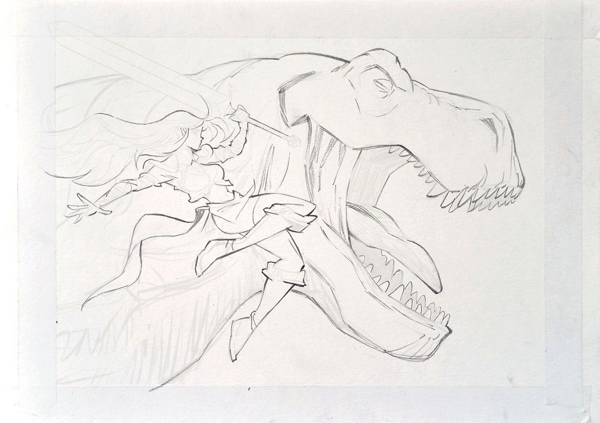 Forget AI, here's how to draw a dinosaur with pencils | Creative Bloq