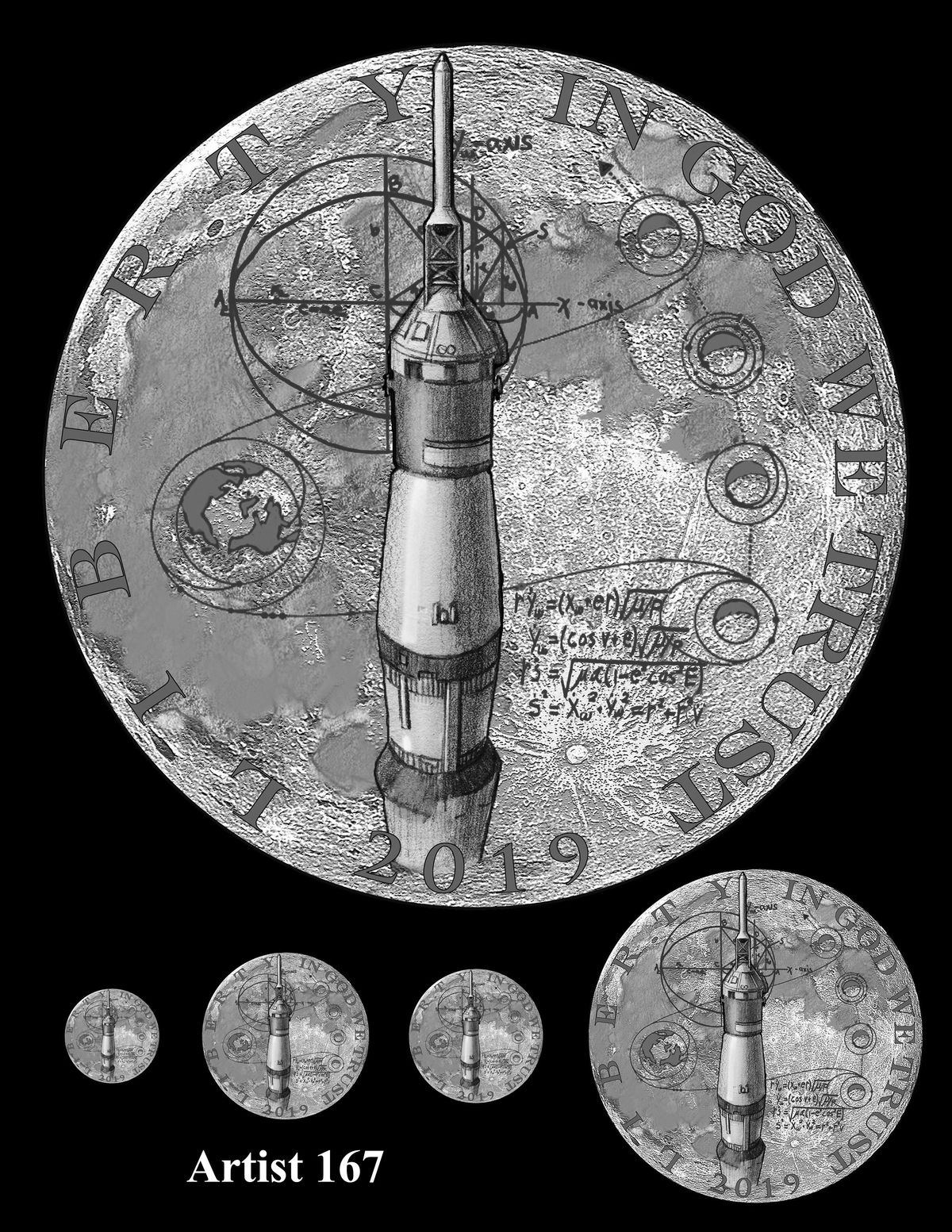 US Mint Reveals Designs for 'Heads-Side' of Apollo 11 50th Anniversary ...