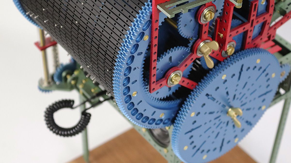 This miniature tribute to the Marble Machine X is a mechanical, Meccano ...