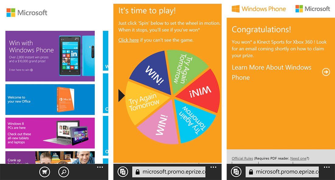 Spin the wheel with the Microsoft Store Windows Phone app and win ...