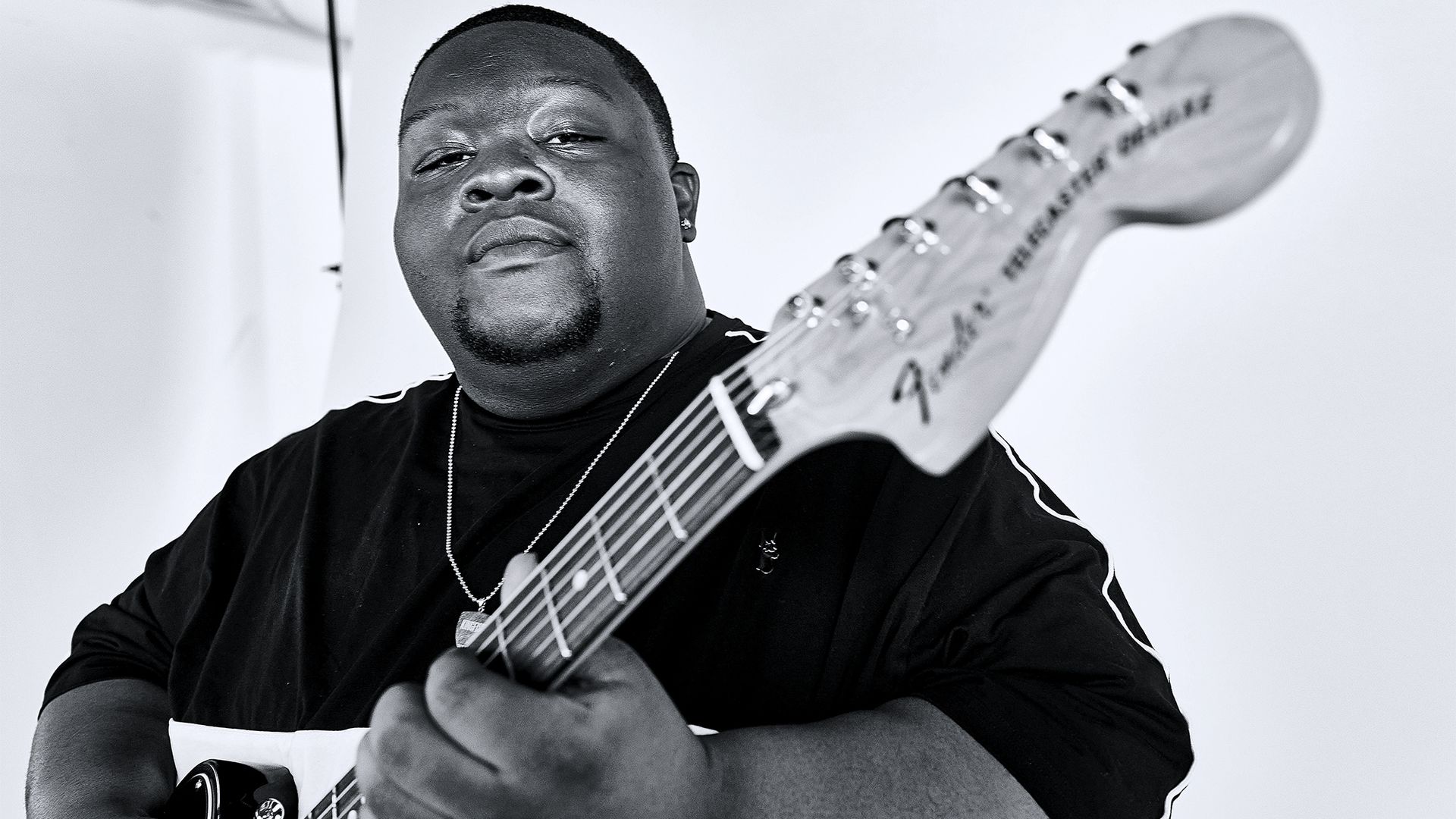 “Between this guitar and two Fender Twins, the sound guy is always ...