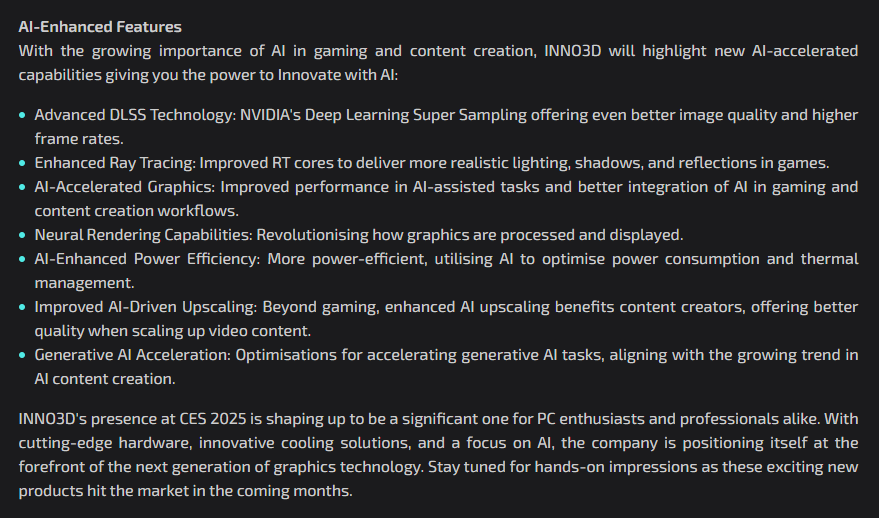 Inno3D hints at Neural Rendering and Advanced DLSS technology for ...