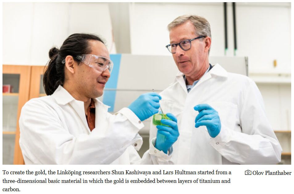Researchers create Goldene — a single atomic layer of gold with ...
