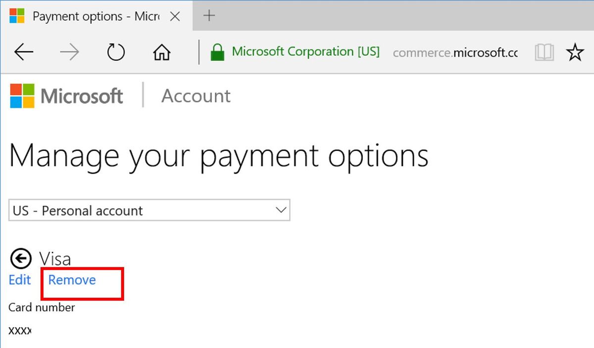 How to add or delete a payment method from the Store in Windows 10 ...