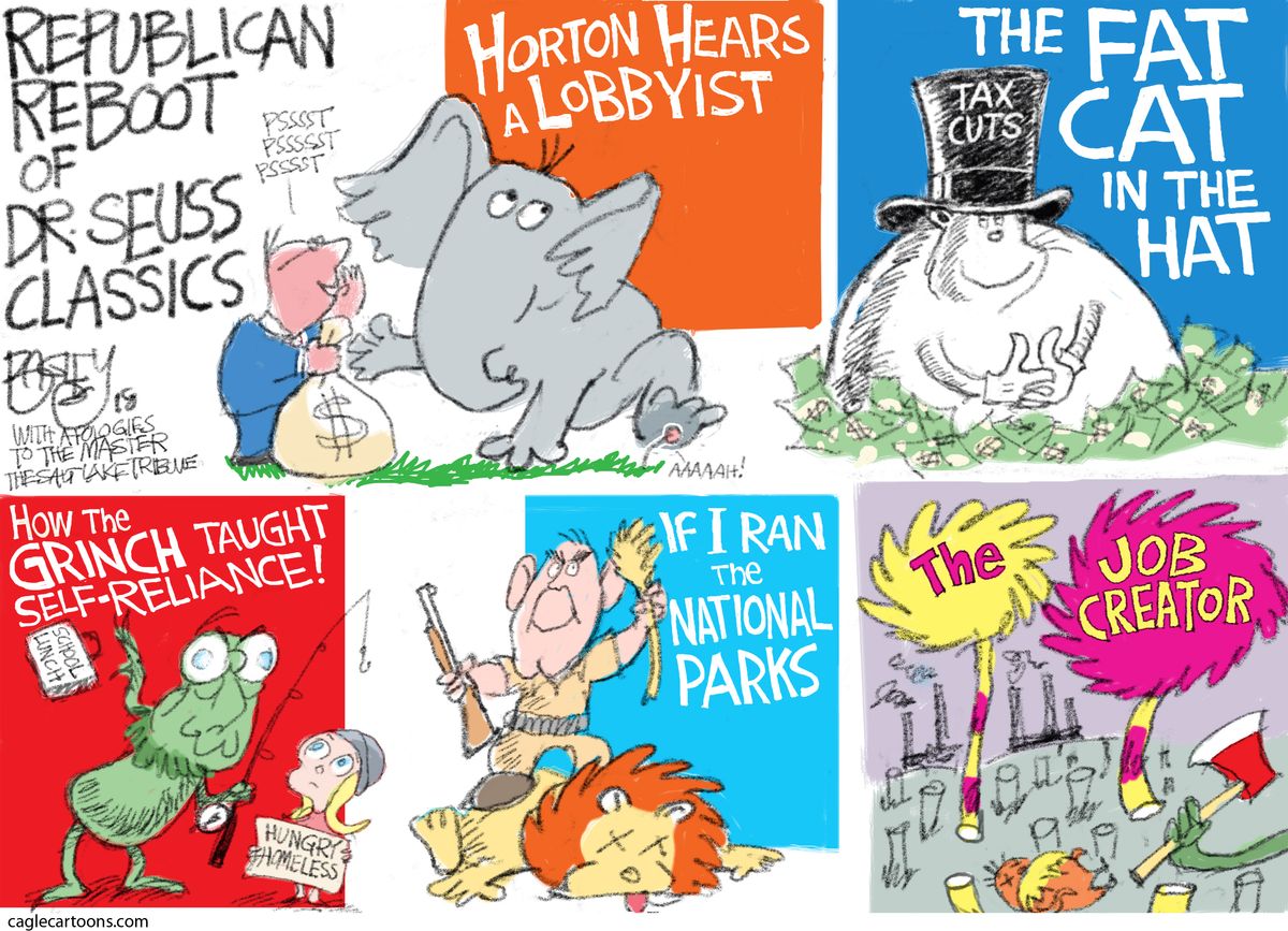 Political cartoon U.S. Dr. Seuss GOP corruption lobbyists | The Week