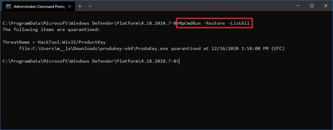 How to use Microsoft Defender Antivirus with Command Prompt on Windows ...