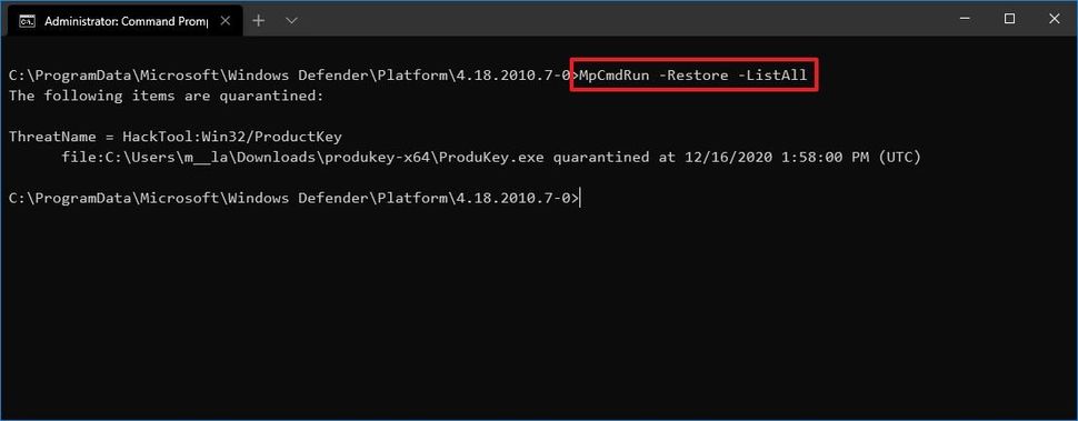 How to use Microsoft Defender Antivirus with Command Prompt on Windows ...