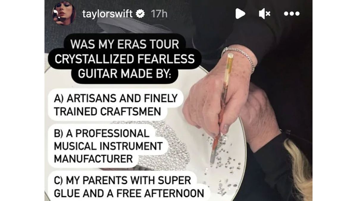 Taylor Swift’s parents recreated her Fearless guitar using rhinestones ...