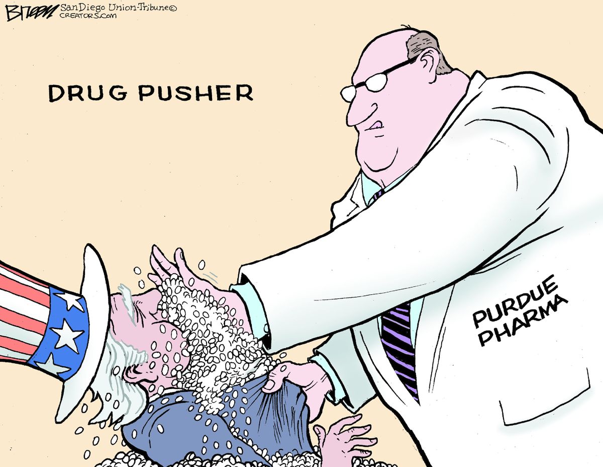 Editorial Cartoon U.S. Perdue Pharma opioids | The Week