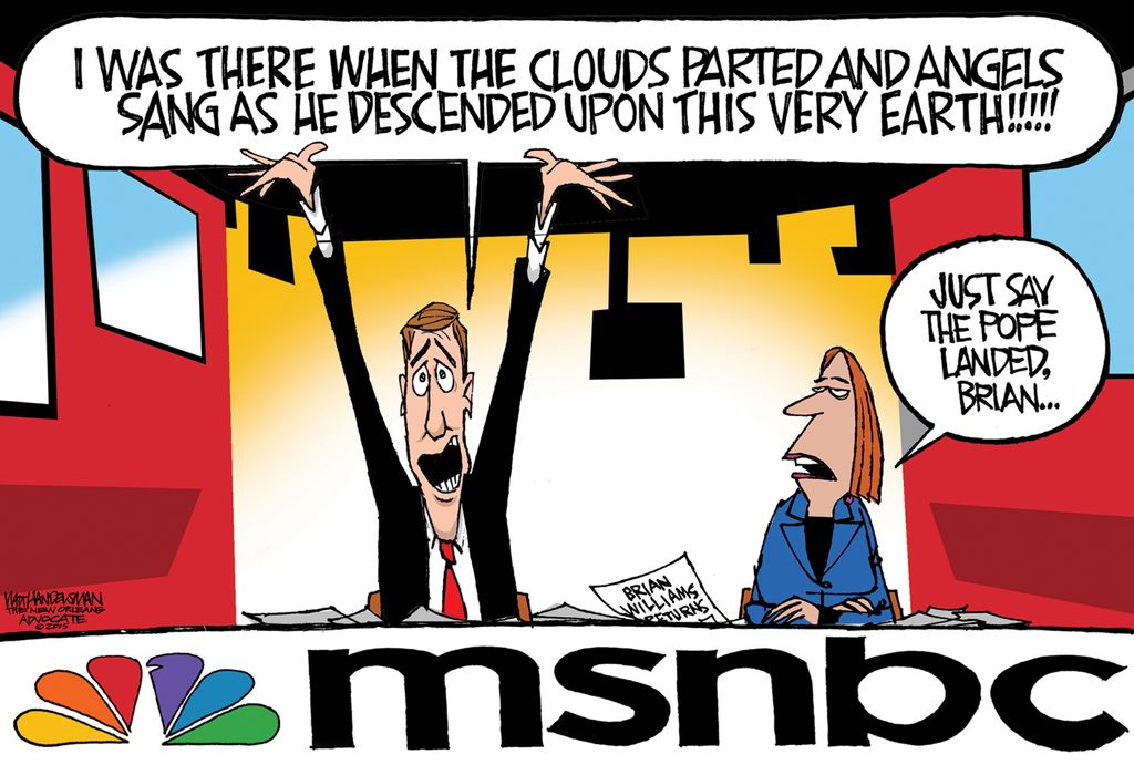 Editorial cartoon U.S. Pope Brian Williams | The Week