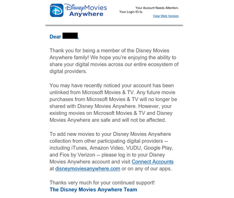 Disney Movies Anywhere DRM system severs ties with Microsoft Movies ...