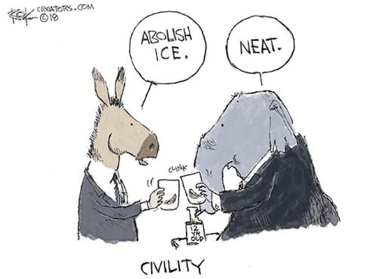 Political Cartoon U.S. GOP democrats civility immigration policy ...