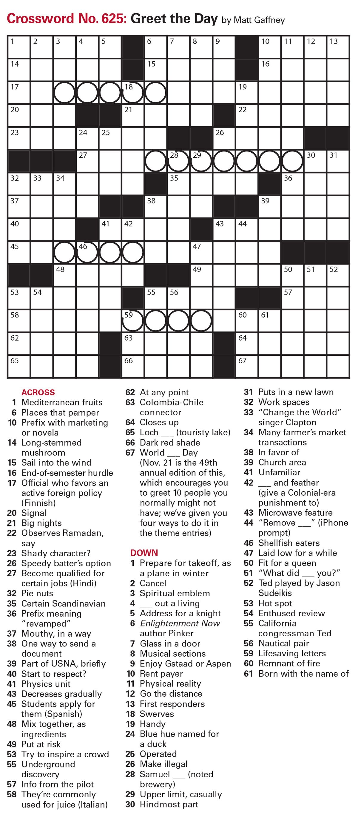 Puzzles: Interactive Crossword - Issue: November 26, 2021 | The Week