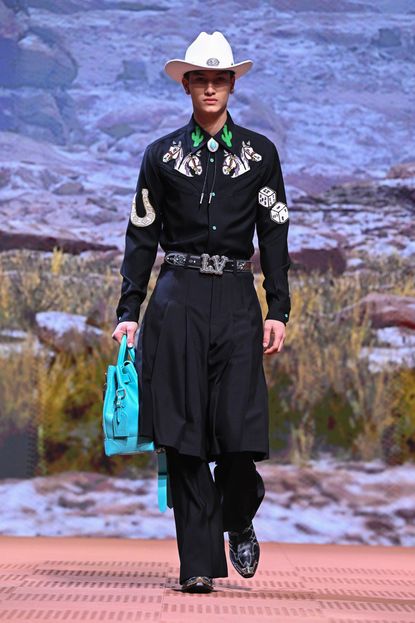 Louis Vuitton Men's Fall/Winter 2024: Colorful Cowboys and Celebs ...