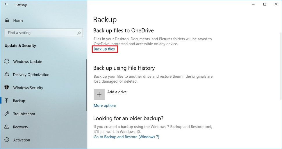 How to set up file backup to OneDrive on Windows 10 May 2020 Update ...