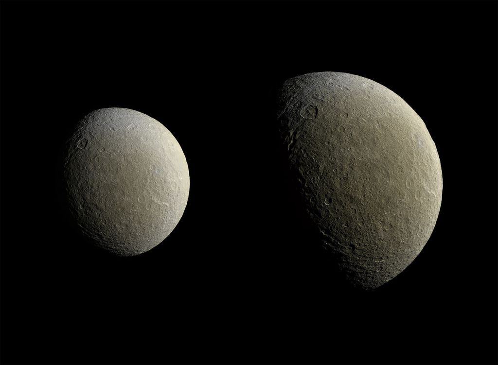 Cassini Spacecraft Sees Saturn Moon Rhea in Eye-Popping Color | Space