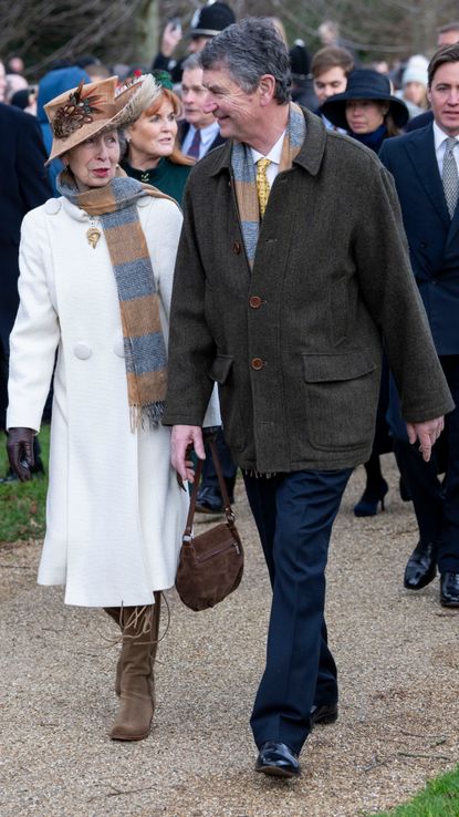 Princess Anne's snowy white coat and suede boots exude cosy elegance ...