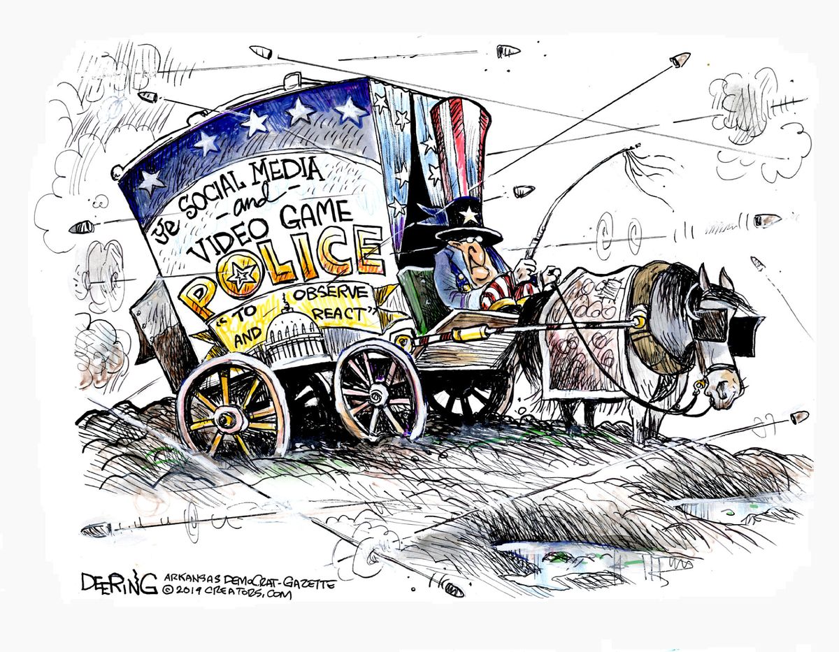 Political Cartoon Social Media And Video Game Police | The Week