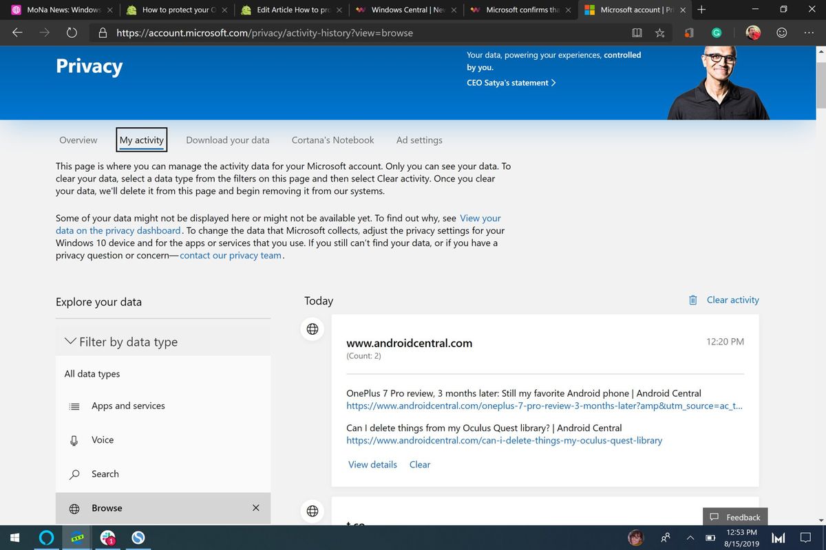 How to view, download or delete your personal data that Microsoft ...