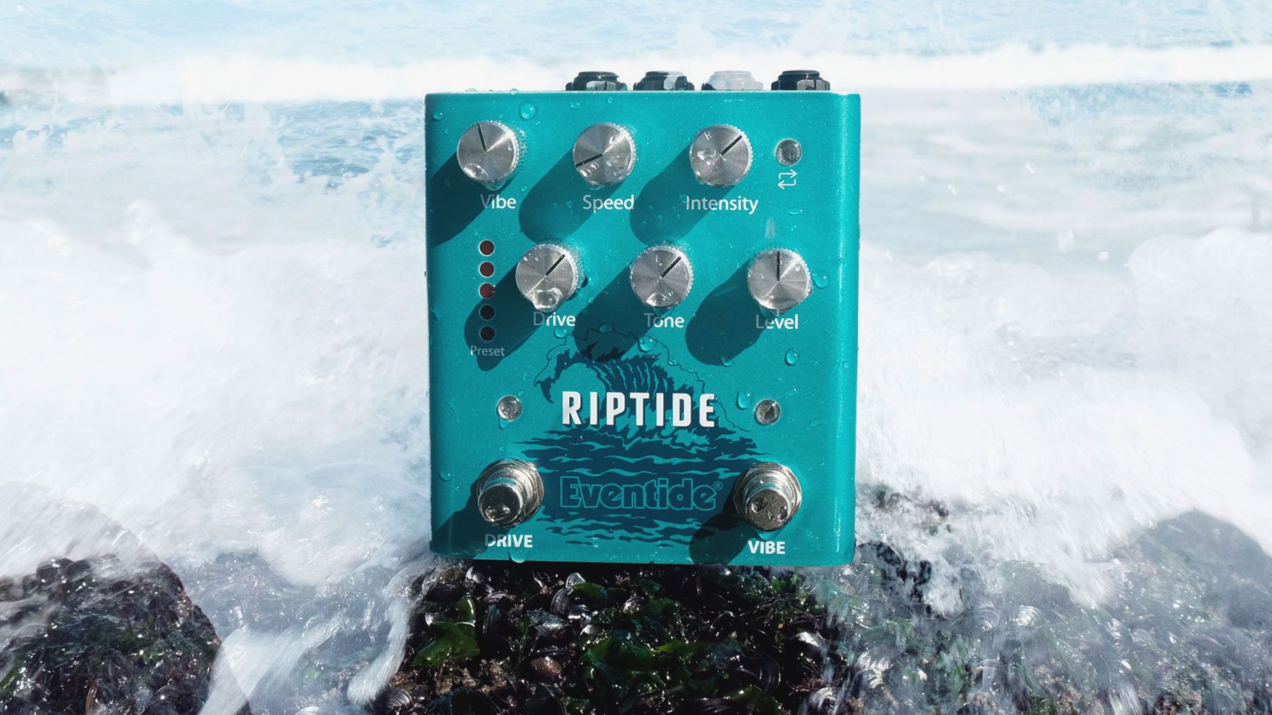 Eventide's new Riptide pedal combines an overdrive with a Uni-Vibe-inspired modulation side ...