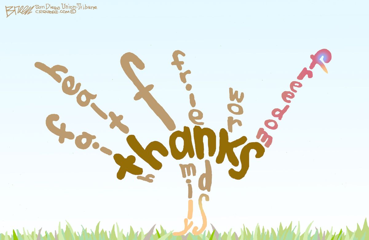 Editorial cartoon U.S. Thanksgiving Freedom | The Week
