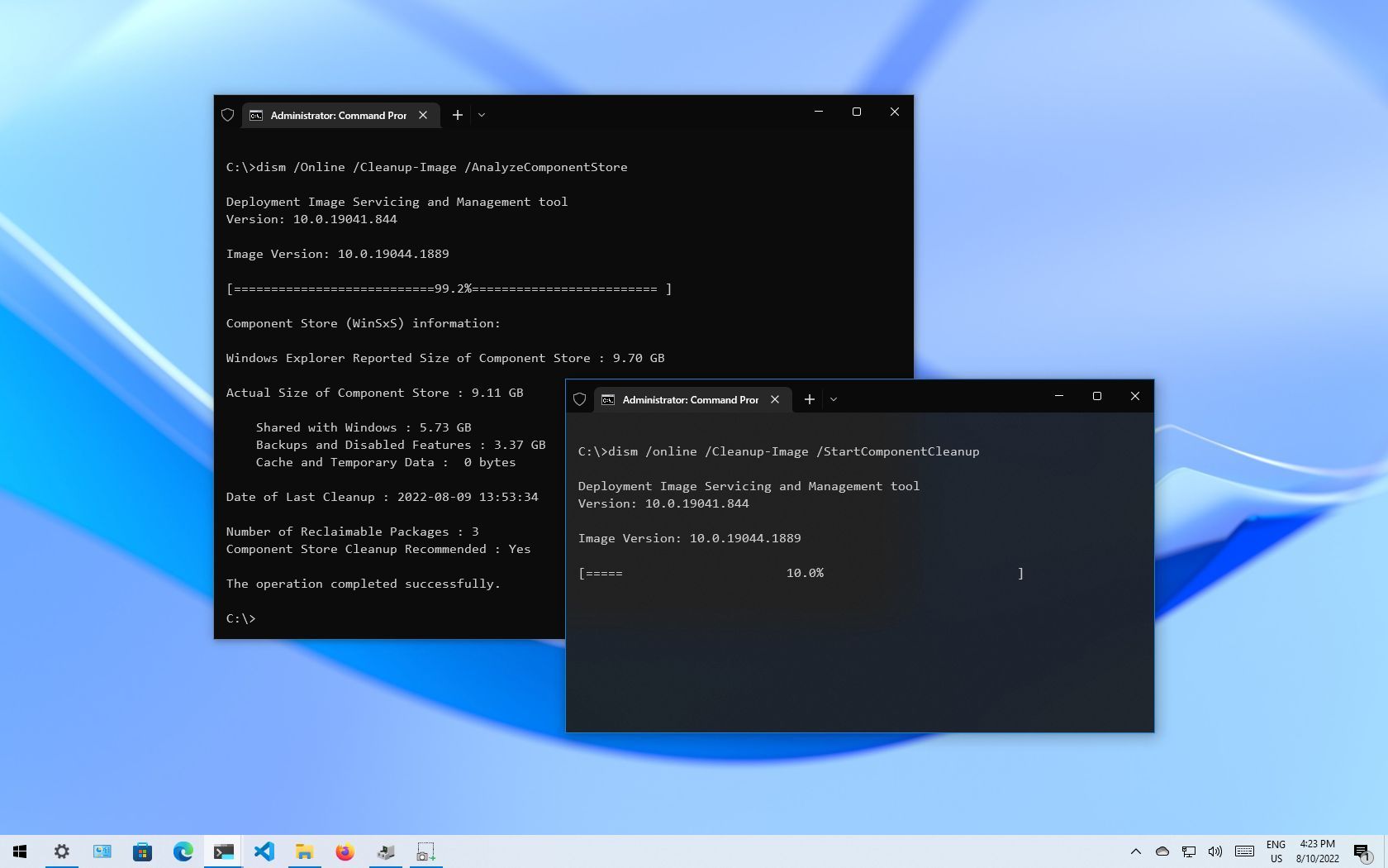 How to reclaim space by reducing size of WinSxS folder on Windows 10 ...