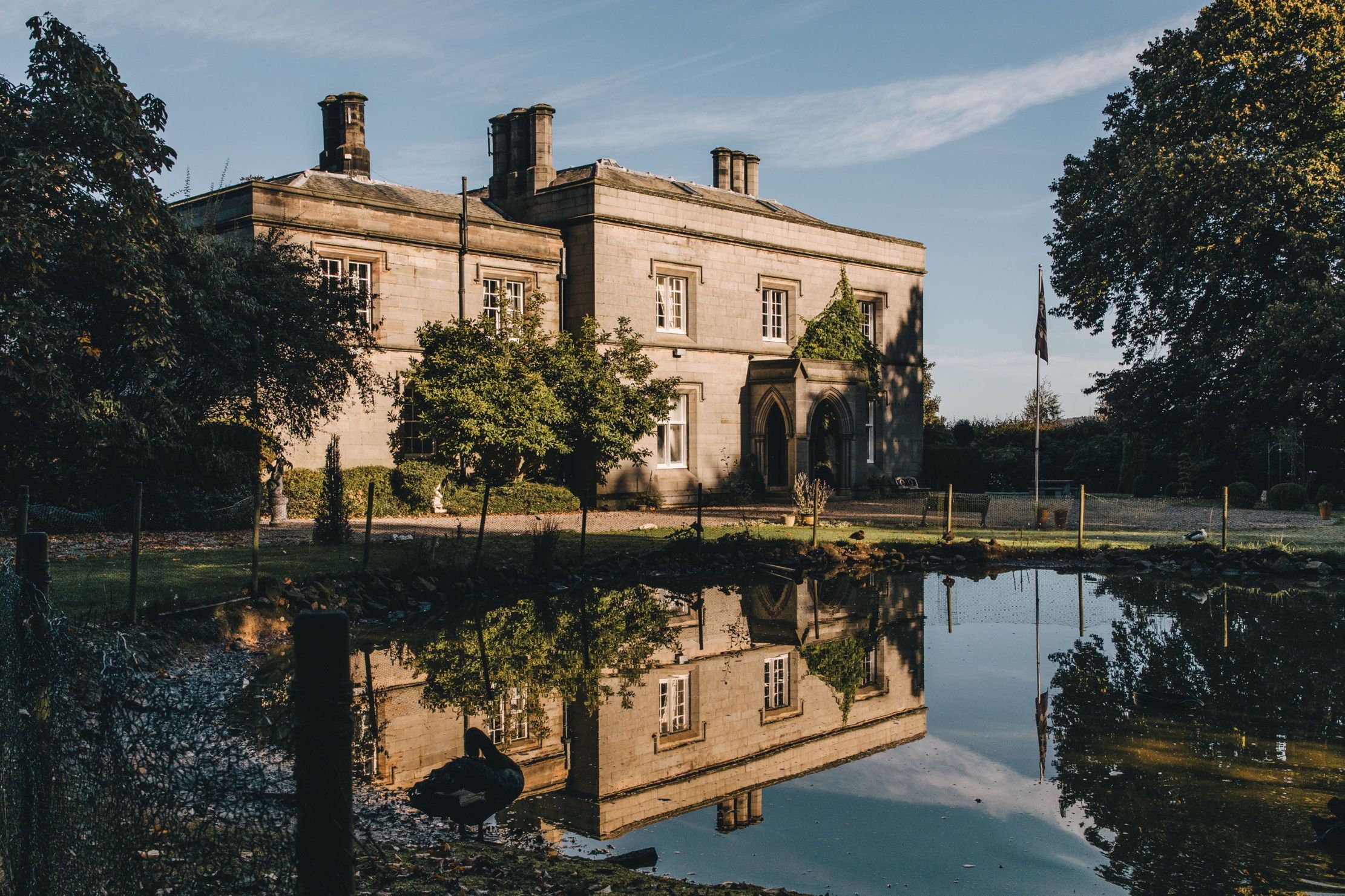 A magnificent Cumbrian hall with a spectacular central staircase ...