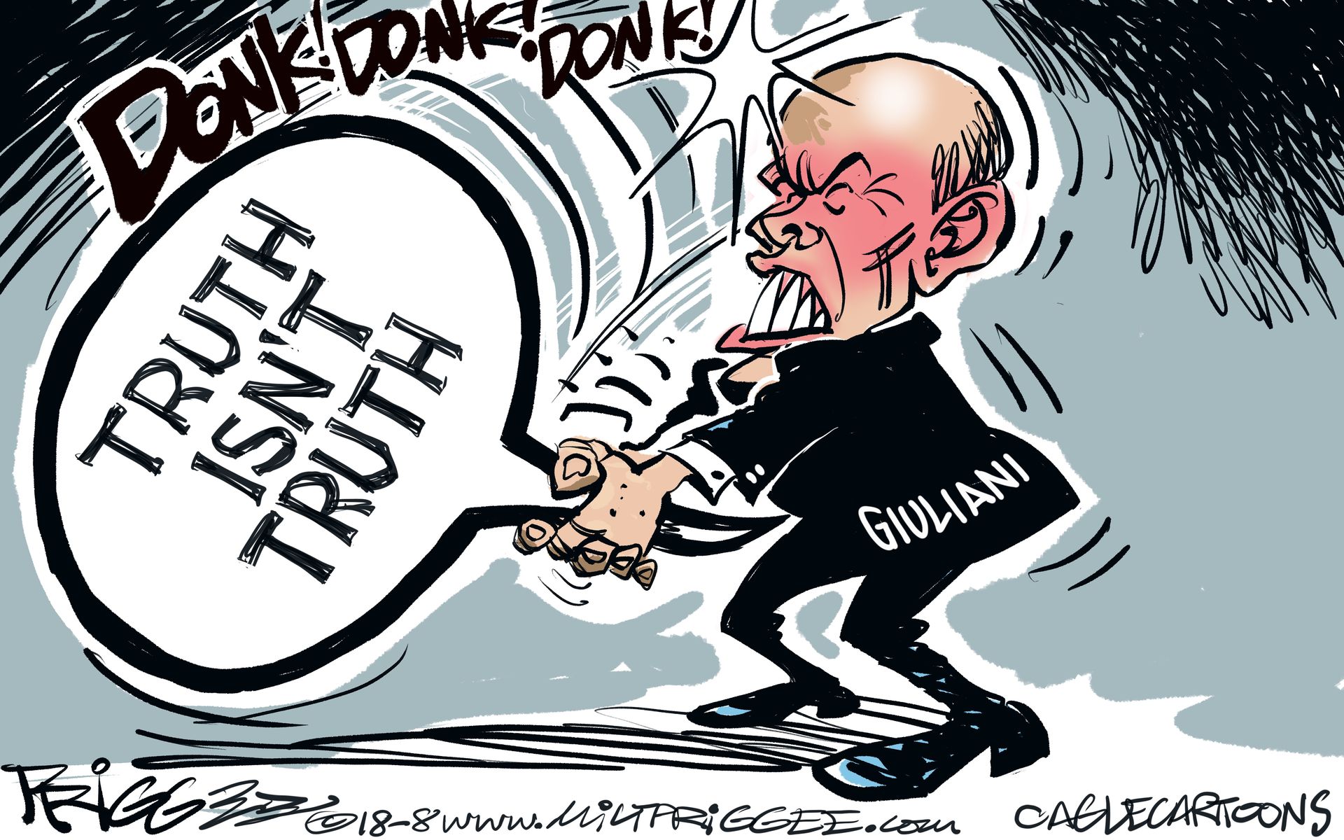 Political cartoon U.S. Trump Rudy Giuliani truth isn't truth | The Week