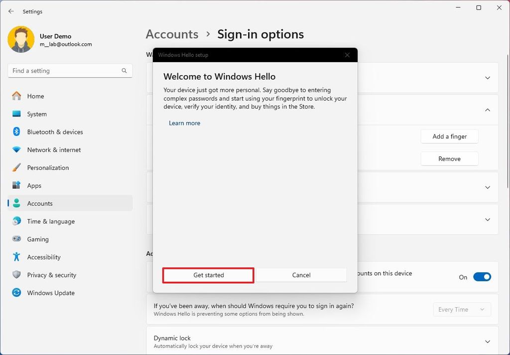 How to configure Windows Hello authentication on Windows 11 | Windows ...