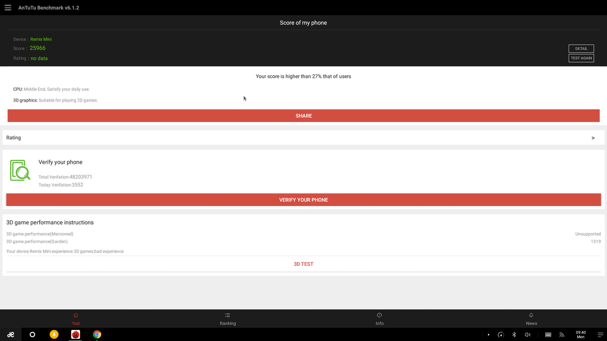 Jide Remix Mini - Test Benchmarks